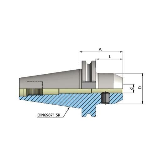 Heikenei SK40 Ø08-50 Veldon Tutucu DIN69871