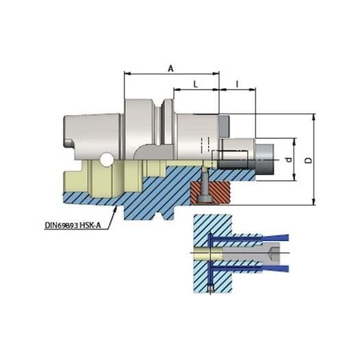 Heikenei HSK100-A Ø32-100 Alın Kamalı Malafa DIN69893